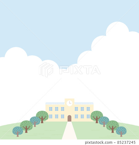 Blue sky and school scenery - Stock Illustration [85237245] - PIXTA