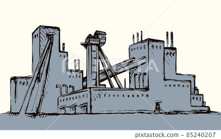 Plant at the mine. Vector drawing - Stock Illustration [85240207] - PIXTA