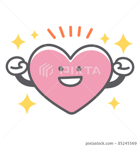 Simple and cute illustrations of a cheerful heart - Stock Illustration ...
