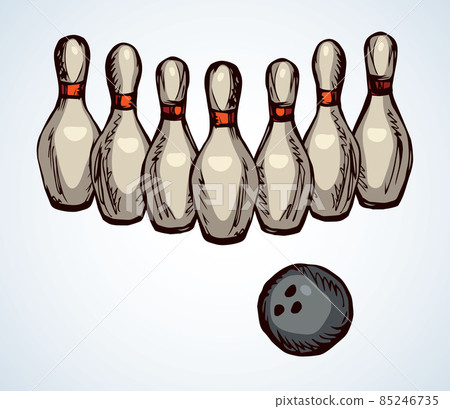 Game pins and ball. Vector drawing - Stock Illustration [85246735] - PIXTA