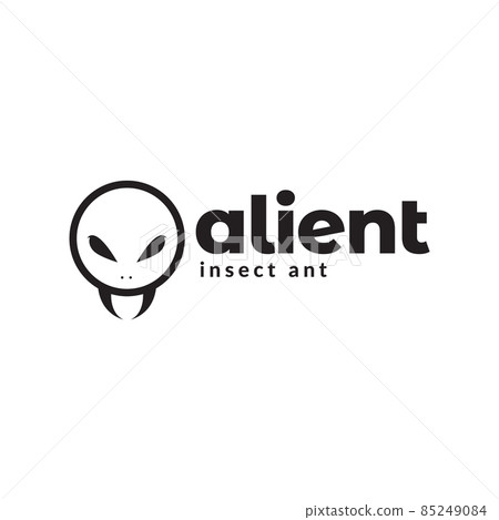 little alien with fangs logo design vector... - Stock Illustration ...