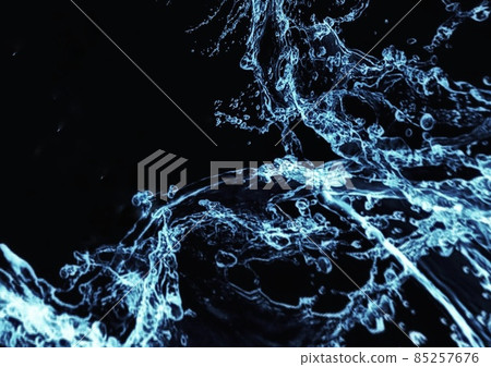 Blue splash and black background - Stock Illustration [85257676] - PIXTA