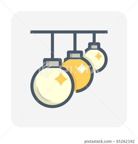 Christmas bulb or bubble vector icon - Stock Illustration [85262192 ...