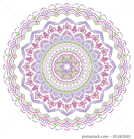 Mandala art (purple / Japanese color) - Stock Illustration [85262692 ...