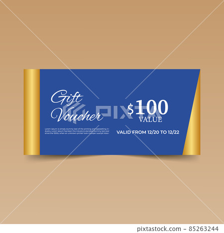 Blue Gift Voucher Design Template - Stock Illustration [85263244] - PIXTA