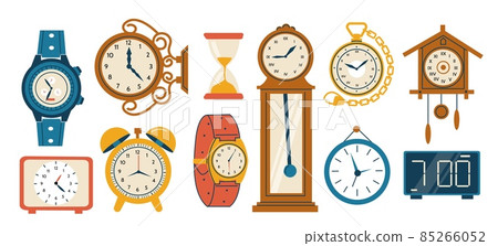 Doodle watch. Cartoon analog and modern... - Stock Illustration ...