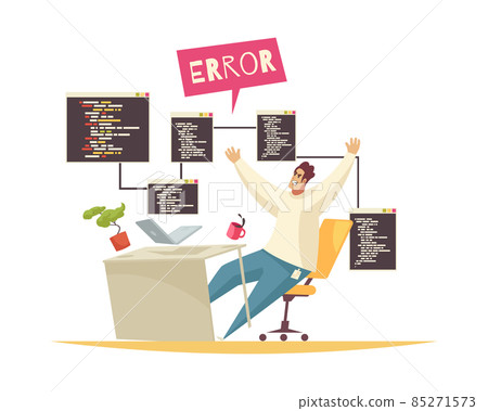 Programmers Error Doodle Composition - Stock Illustration [85271573 ...