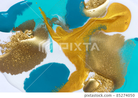 Abstract liquid paints with gold dust texture. - Stock Illustration ...