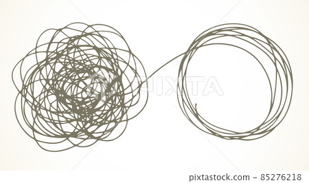 Unravel the tangled tangle. Vector drawing - Stock Illustration ...