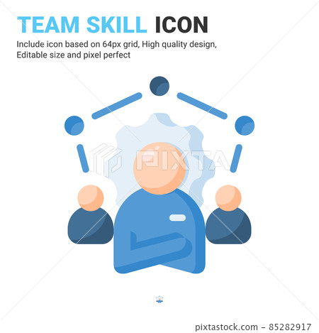 Team skill icon vector with flat color style... - Stock Illustration ...