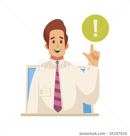 Male Dispatcher Flat Composition - Stock Illustration [85287810] - PIXTA