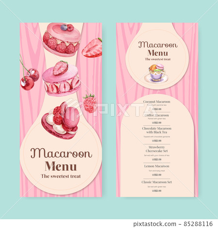 Flyer template with macaron sweet... - Stock Illustration [85288116 ...