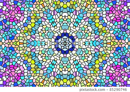 Stained glass-like geometric pattern design - Stock Illustration ...