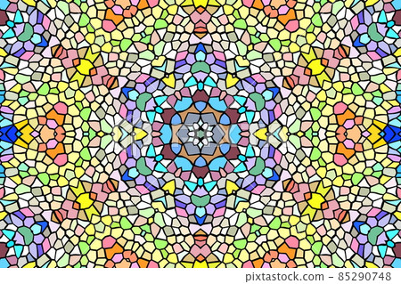 Stained glass-like geometric pattern design - Stock Illustration ...