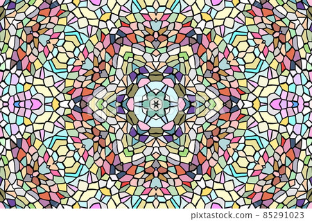 Stained glass-like geometric pattern design - Stock Illustration ...