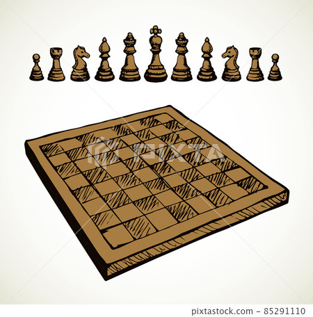 Chess figures. Vector pen drawing - Stock Illustration [85291110] - PIXTA