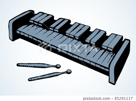Musical instrument xylophone. Vector doodle symbol - Stock Illustration ...