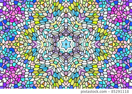 Stained glass-like geometric pattern design - Stock Illustration ...