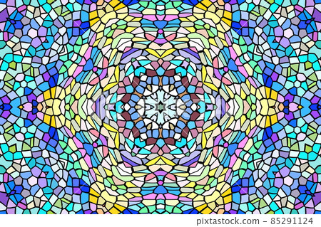 Stained glass-like geometric pattern design - Stock Illustration ...