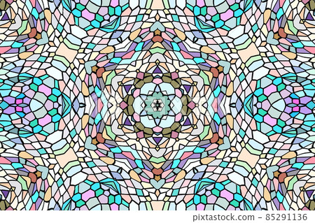 Stained glass-like geometric pattern design - Stock Illustration ...