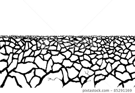 Dry cracked earth. Vector drawing - Stock Illustration [85291169] - PIXTA