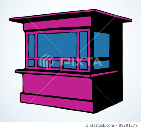 Shop stall. Vector drawing kiosk - Stock Illustration [85291179] - PIXTA