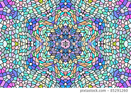 Stained glass-like geometric pattern design - Stock Illustration ...