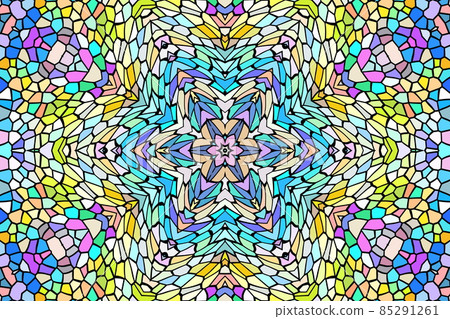 Stained glass-like geometric pattern design - Stock Illustration ...