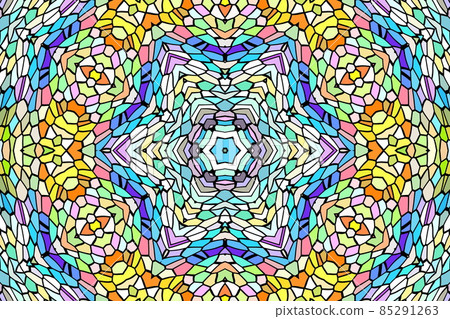 Stained glass-like geometric pattern design - Stock Illustration ...
