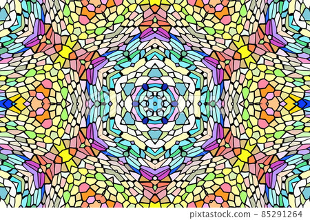 Stained glass-like geometric pattern design - Stock Illustration ...