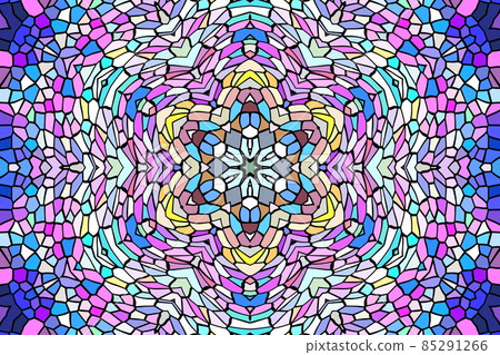Stained glass-like geometric pattern design - Stock Illustration ...
