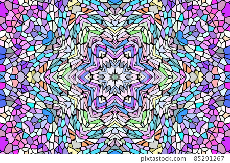 Stained glass-like geometric pattern design - Stock Illustration ...