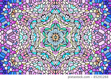 Stained glass-like geometric pattern design - Stock Illustration ...