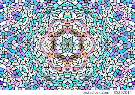 Stained glass-like geometric pattern design - Stock Illustration ...