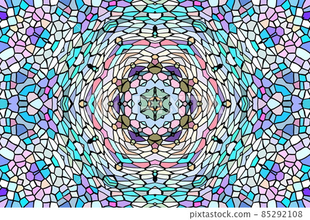 Stained glass-like geometric pattern design - Stock Illustration ...