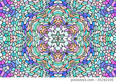 Stained glass-like geometric pattern design - Stock Illustration ...