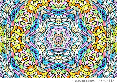 Stained glass-like geometric pattern design - Stock Illustration ...