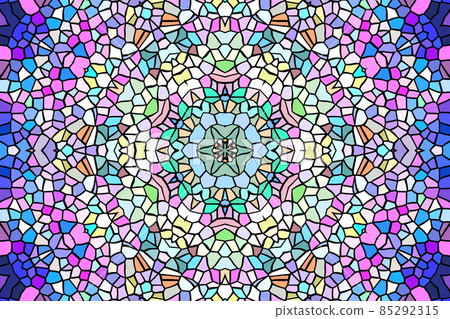 Stained glass-like geometric pattern design - Stock Illustration ...