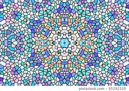 Stained glass-like geometric pattern design - Stock Illustration ...