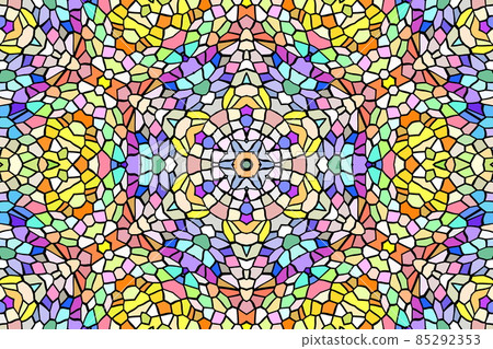 Stained glass-like geometric pattern design - Stock Illustration ...