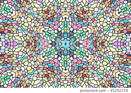 Stained glass-like geometric pattern design - Stock Illustration ...