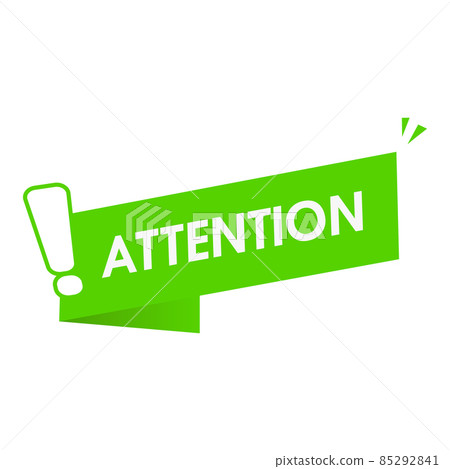 Green vector illustration banner attention with... - Stock Illustration ...