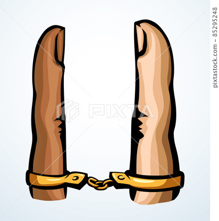 Trapped finger. Vector drawing. Relationship... - Stock Illustration ...