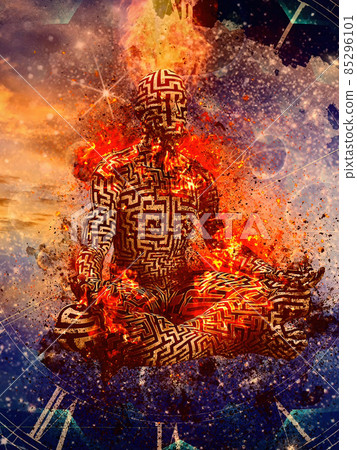 Zen. Power of meditation - Stock Illustration [85296101] - PIXTA