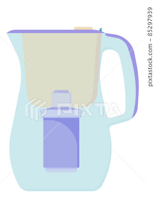 Plastic jug for water filtration with a carbon... - Stock Illustration ...