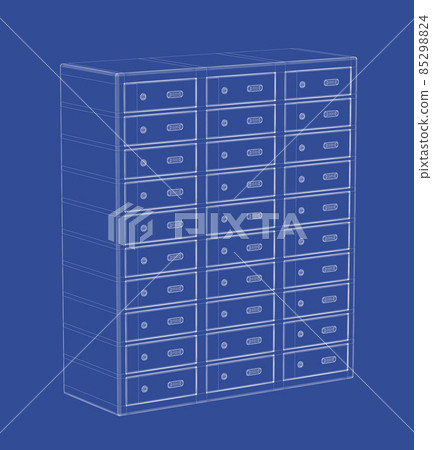 3d model of bank safety lockers - Stock Illustration [85298824] - PIXTA
