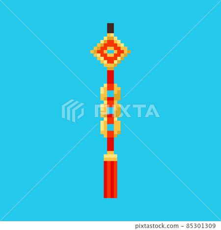 Pixel art good luck amulet icon. Vector 8 bit... - Stock Illustration ...