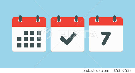 Vector page calendar number 7, done, agenda app - Stock Illustration ...