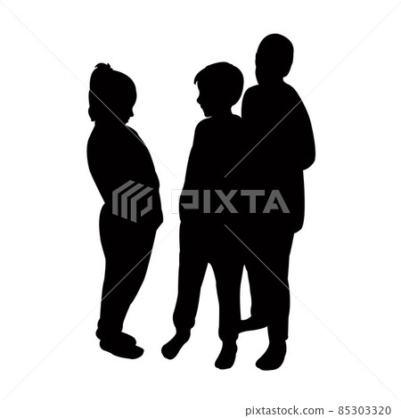 children making chat, silhouette vector - Stock Illustration [85303320 ...