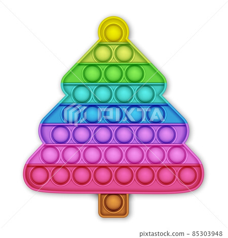 Christmas tree. Realistic pop It fidget... - Stock Illustration ...